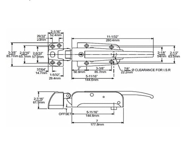 Kason 56 Coldroom Door Handle - Absolute Coldroom